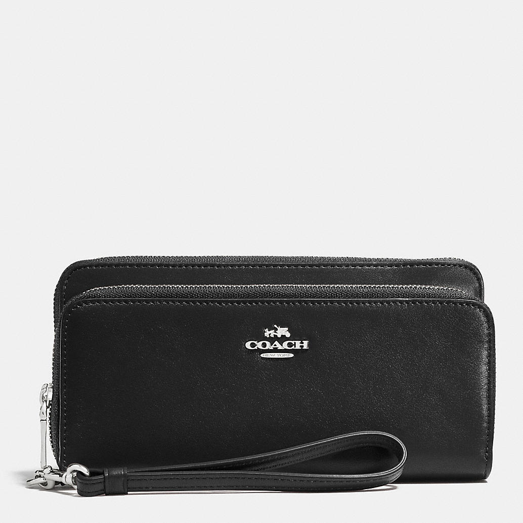 COACH Designer Wallets | Double Accordion Zip Wallet In Smooth Leather COACH Designer Wallets | Double Accordion Zip Wallet In Smooth Leather