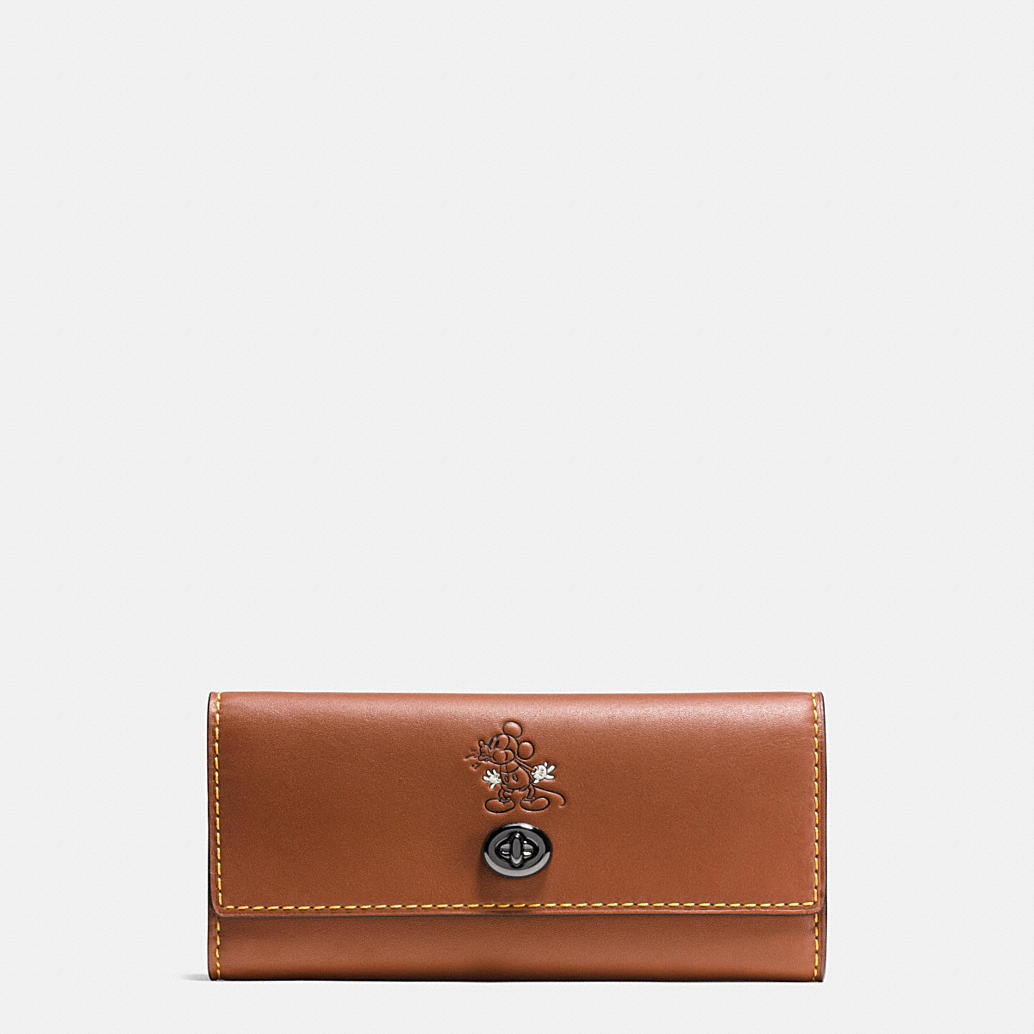 COACH Designer Wallets | Mickey Turnlock Wallet In Smooth Leather COACH Designer Wallets | Mickey Turnlock Wallet In Smooth Leather