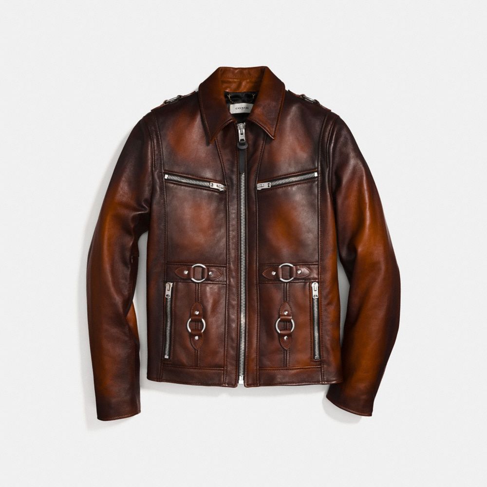 COACH: Burnished Leather Sheriff Jacket
