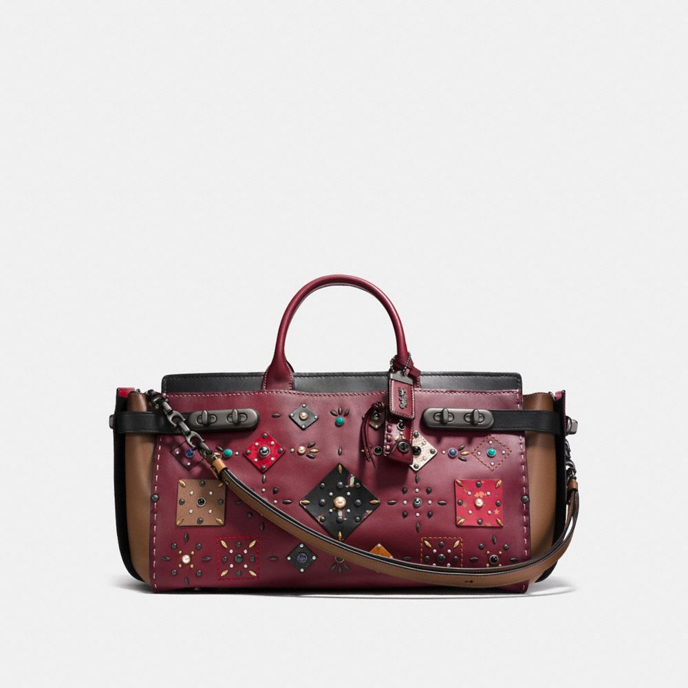 COACH: Coach Double Swagger 43 With Patchwork Prairie Rivets and ...