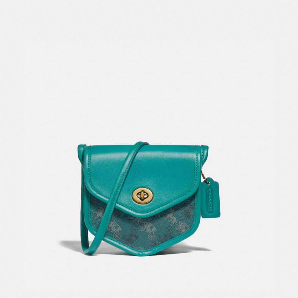 Coach Turnlock Flap Pouch 15 With Horse And Carriage Print In B4/teal ...