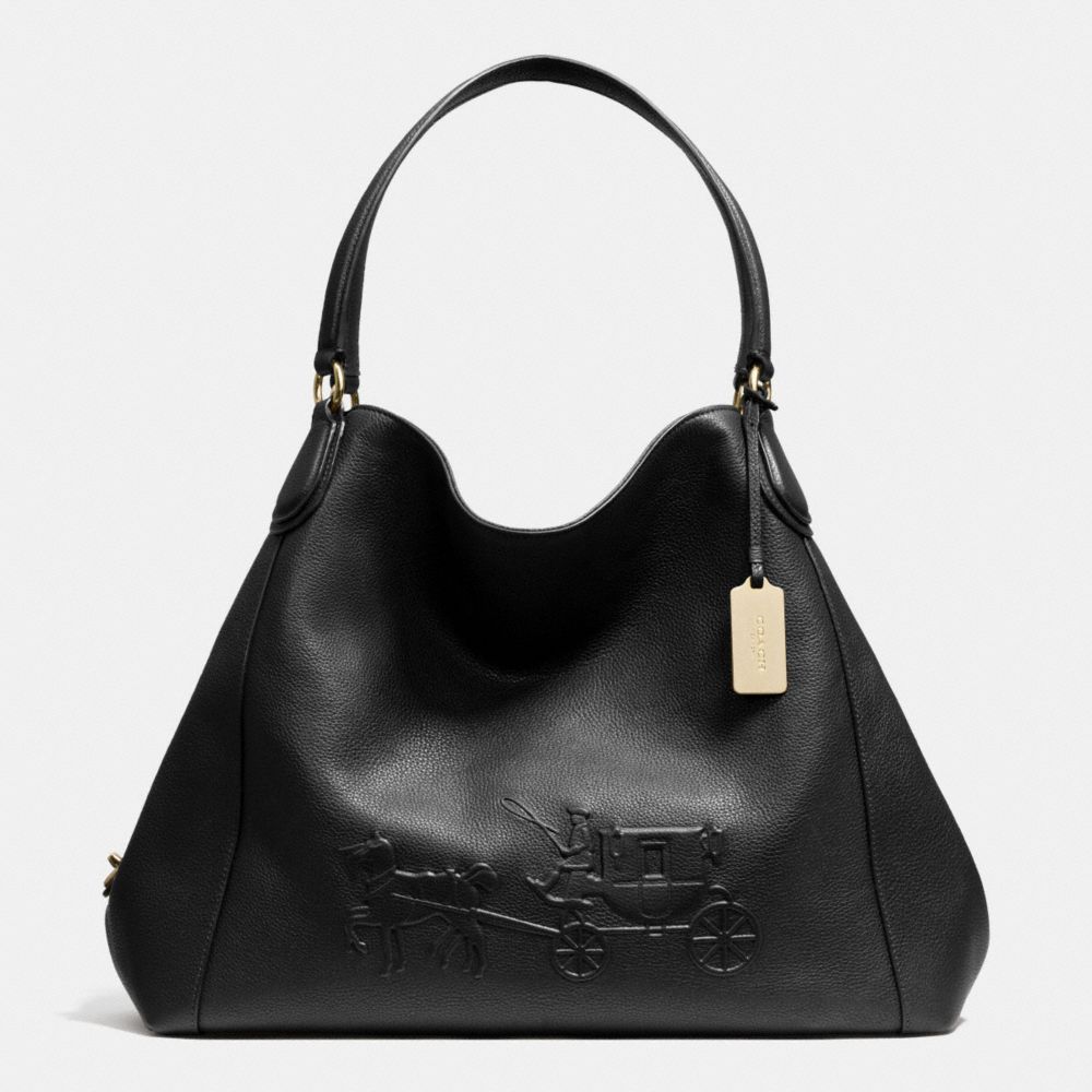 COACH Designer Purses | Embossed Horse And Carriage Large Edie Shoulder ...