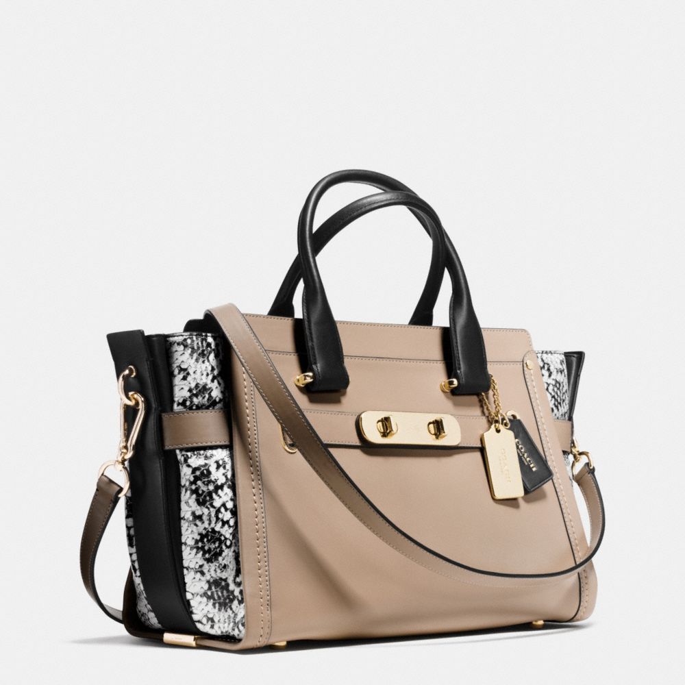 COACH Designer Handbags | Coach Swagger In Colorblock Exotic Embossed ...