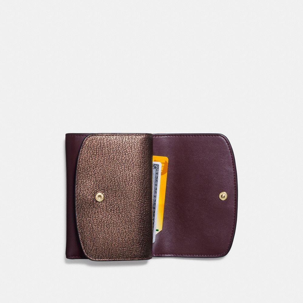 COACH: Medium Double Flap Wallet In Colorblock Leather