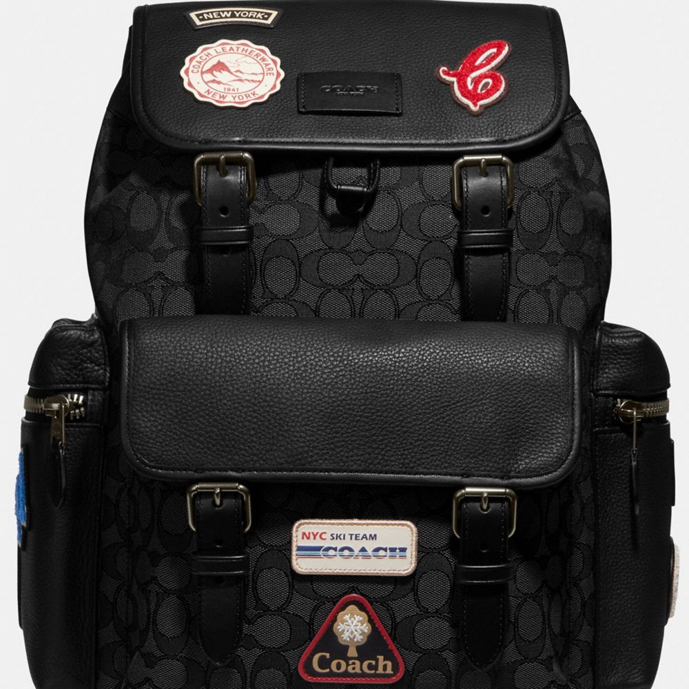 COACH: Sprint Backpack In Signature Jacquard With Ski Patches