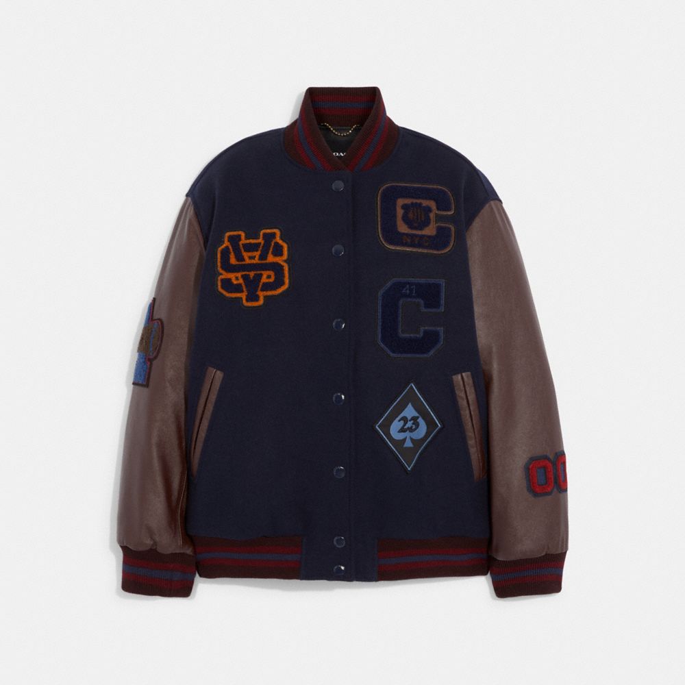Coach Oversized Classic Varsity Jacket In Recycled Wool And Recycled ...